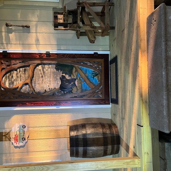 Rustic Bear and Fish Decorative Pine Screen Door for Cabin - Etsy