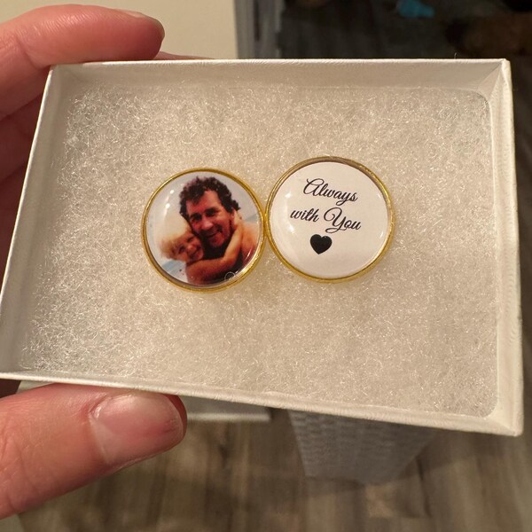 Memorial Cuff Links - With Photo - If Heaven Wasn't so Far Away - Groom ...