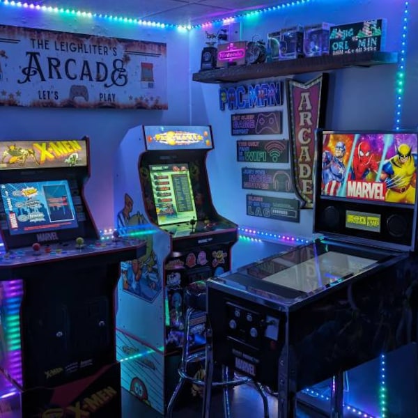 Arcade Signs, Personalized Game Room Wall Decor, Custom Marquee Arcade ...