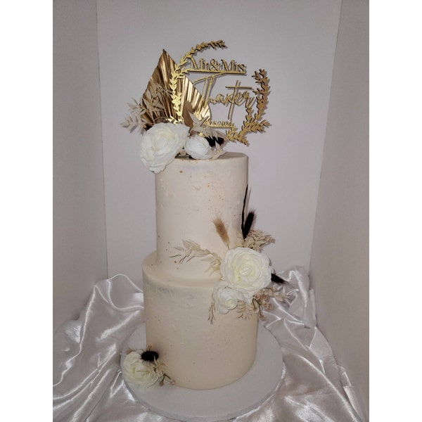 Custom Mr. Mrs Cake Toppers, Gold Cake Toppers for Wedding ...