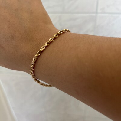 18K Gold Chain Bracelet, Gold Filled Bracelet, Gold Bracelets ...