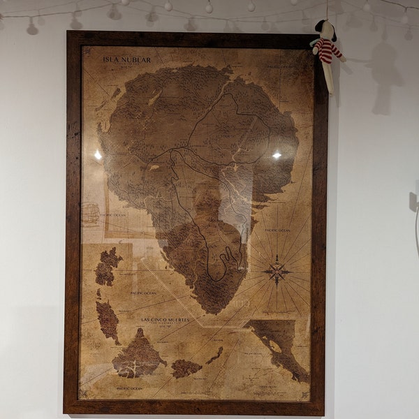 Jurassic Park Map Poster - Dinosaur Decor - Isla Nublar Map - the Lost ...