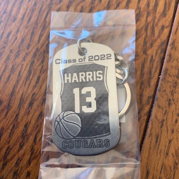 BASKETBALL Player Graduation Keychain or Bag Tag, Personalized FREE ...