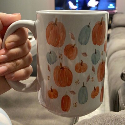 Pumpkin Fall Coffee Mug Autumn Decor Cute Coffee Mug Farm House Decor ...
