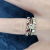 Nature Inspired Leaf Ruby Ring Set Black Gold Branch Twig Lab Ruby ...