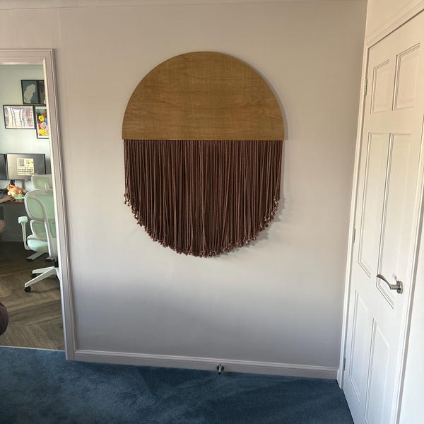 Wall Cotton Rug, Wall Decor, Wooden Wall Hanging, Wall Art, Fiber Art ...