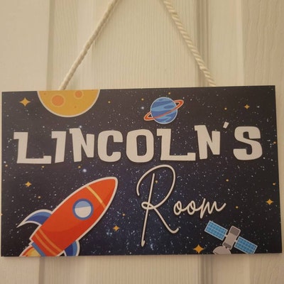 Personalized Outer Space Theme Bedroom Wall Decor Plaque - Etsy