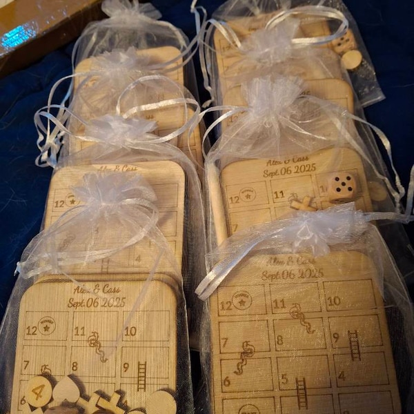 Wedding Favour Games - Tic Tac Toe, Snakes & Ladders, Wordsearch ...