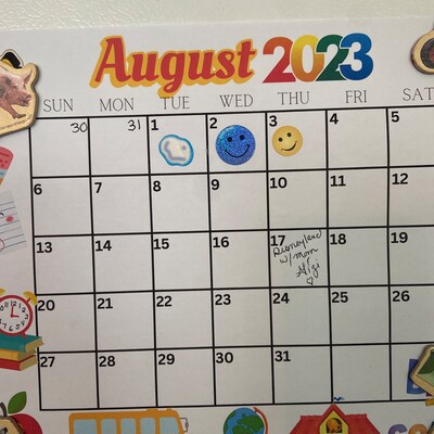 August Printable Monthly Calendar Back to School - Etsy