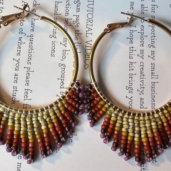 SUNRISE Beaded Fringe Hoop Earring Kit, Seed Bead Earring Kit - Etsy