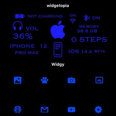 Ios Blue & Black App Icons 230 Blue on Black Minimal Ios 14 Modern Icon ...
