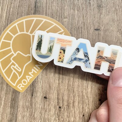 UTAH Clear Sticker Utah State Sticker for Laptop Waterbottle Utah Snow ...