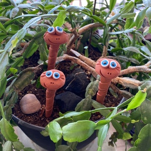3 Ceramic Worms for Your Garden or Planters8'' Garden | Etsy