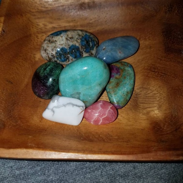 K2 Stone Tumbled - Azurite in Quartz - Tumbled K2 Blue Stone - Multiple ...