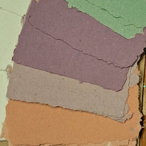 10 Assorted Sheets of Handmade Recycled Paper, Eco Friendly, Textured ...