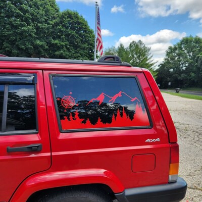 Jeep XJ Cherokee Rear Window Decal set of 2 driver and Passenger Sides ...