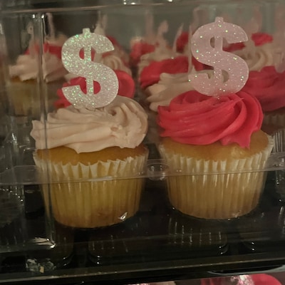 Dollar Sign Cupcake Toppers, Money Cupcake Toppers, Dollar Food Picks ...