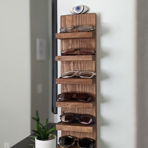 Wooden Sunglasses Shelf Floating Shelf Entryway Organization Eyeglass ...