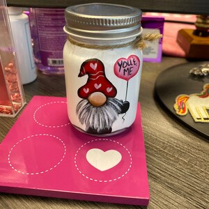 Valentines Day Gnome Mini Mason Jar Love Perfect Mason | Etsy