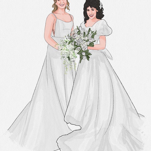 Generational Wedding Portrait, Mother of the Bride Gift, Custom Wedding ...