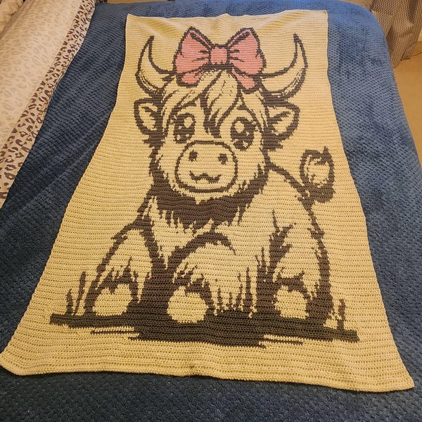CROCHET! Baby Highland Cow Crochet Afghan Pattern Graph - Etsy