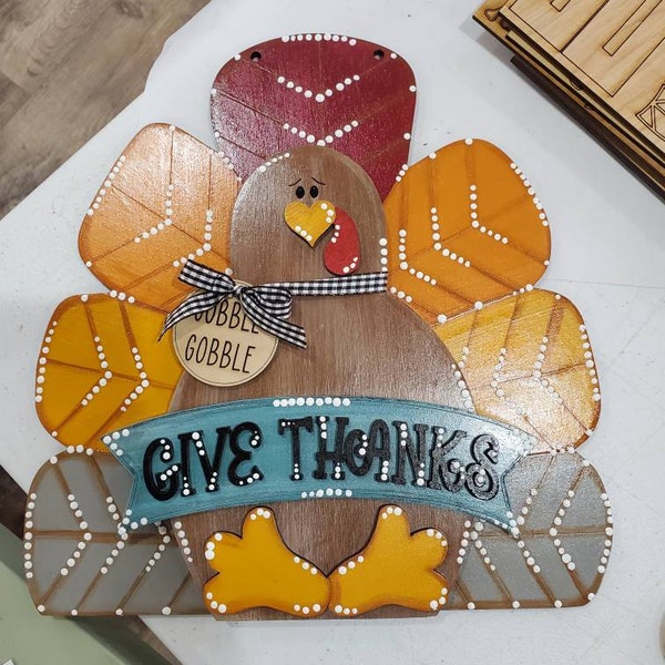 Turkey Door Hanger | Thanksgiving | Door Hanger | SVG File | Laser Cut ...