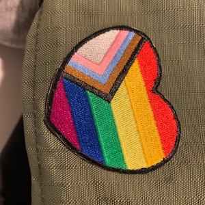 Pride Flag Rainbow LGBTQIA Embroidered Iron on Heart Patch - Etsy
