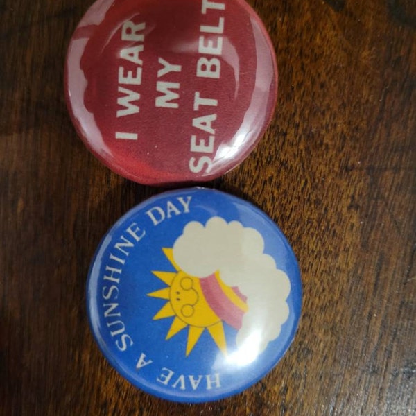 Vintage Style Pinback Buttons - Novelty Reproduction Pins ...