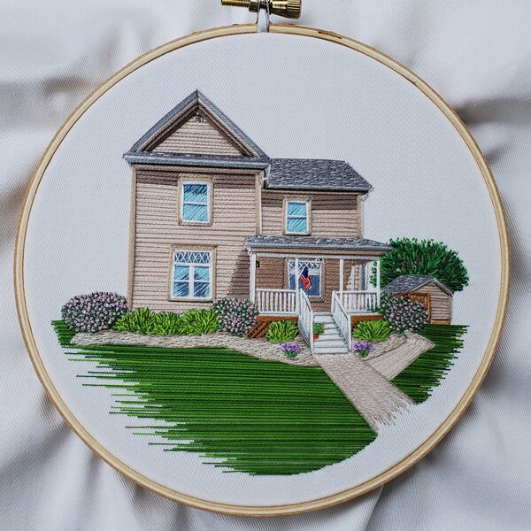 Custom Hand Embroidery of House, Building or Structure Commissioned - Etsy