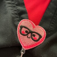 Nerdy Heart Badge Reel Nurse Gift Valentine's Day Badge Reel Badge ...