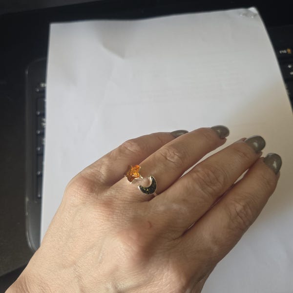 Amber Heart Ring, Arrow and Heart Jewelry, Gift for Girlfriend, Heart ...