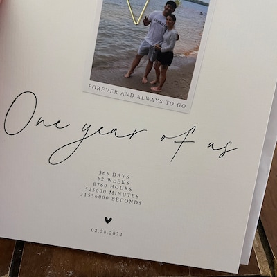 One Year Anniversary Card Personalised Anniversary Card Paper ...