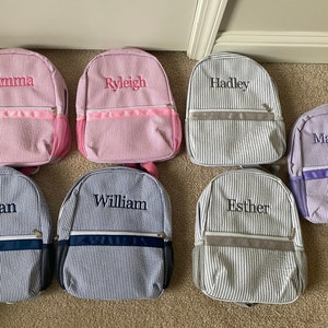 Personalized Kids Backpack Monogrammed Backpack Seersucker - Etsy