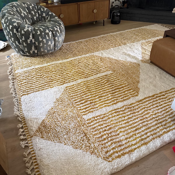 Moroccan Handmade Rug ,beni Ourain Style Morocco Wool Berber Rug ...