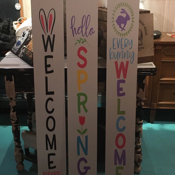 Spring Front Porch Sign Mini Bundle - Easter Tall Sign Bundle, Verticle ...