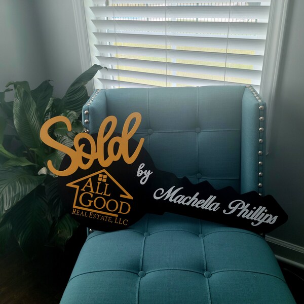 Custom Realtor Sold Key Sign – Personalized Realtor Marketing Tool ...