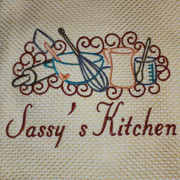 Kitchen Scrolls Embroidery Design Set - Instant Download - Etsy