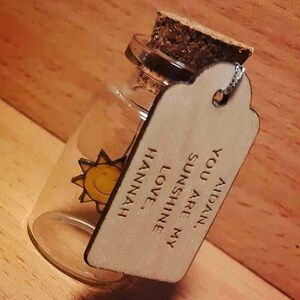 Message in a Bottle, You Are My Sunshine Keepsake Gift Thinking of You ...