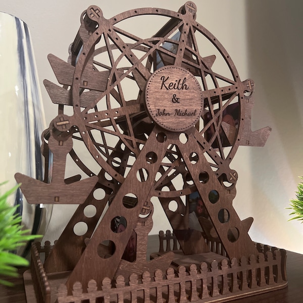Custom Wooden Ferris Wheel Personalized Photo Book Album Wedding Gift ...