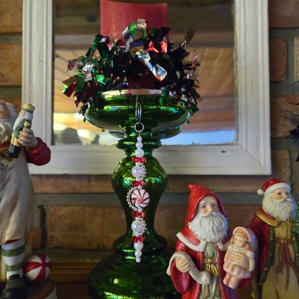 Peppermint Candy Icicle Ornament - Etsy