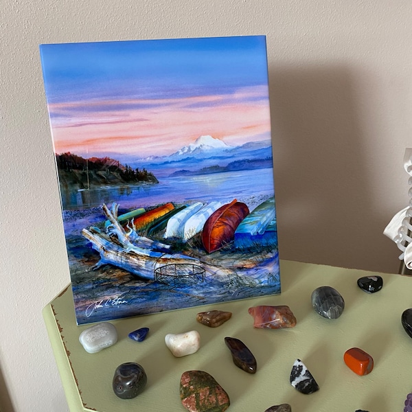 La Conner, John Ebner, 8 X 10 Decorative Tile, La Conner, Sunrise ...