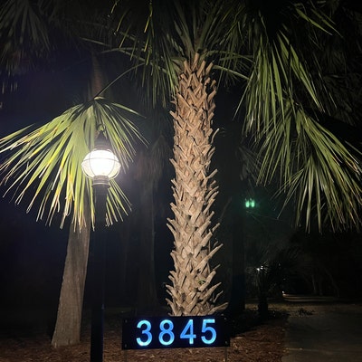 Lighted House Number Sign, Solar or Electric Vertical Home Address Sign ...