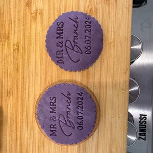 CUSTOM Names Mr and Mrs With Date Cookie Biscuit Stamp Fondant Cake ...
