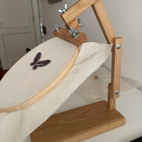 Adjustable Embroidery Stand | Handmade | Made With Reused Solid Wood - Etsy