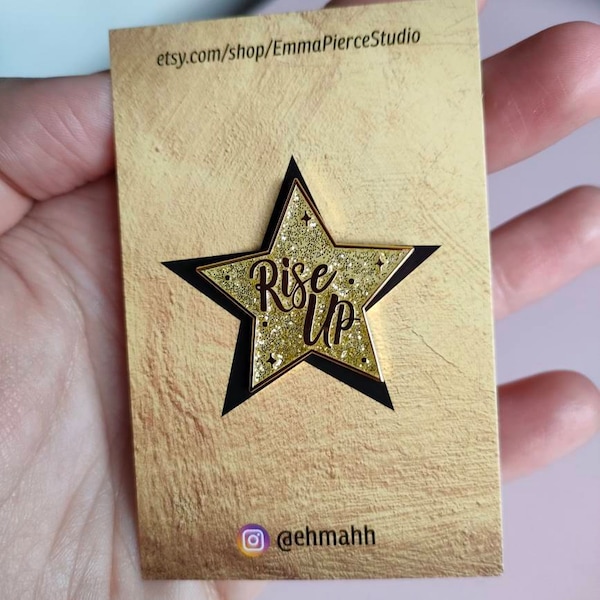 Hamilton RISE UP Enamel Lapel Pin Musical Badge Brooch Golden Star ...