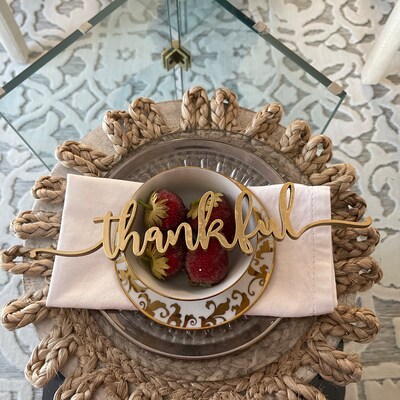 Holiday Table, Thankful Plate Decorations, Thanksgiving Table Decor ...