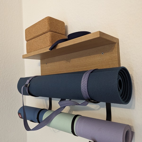 Minimalist Yoga Mat Holder, Home Gym Storage, Foam Roller Rack, Wall ...