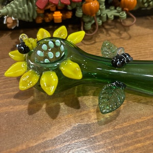 Flower Glass Pipe Glow in Dark Glass Pipe Beautiful - Etsy