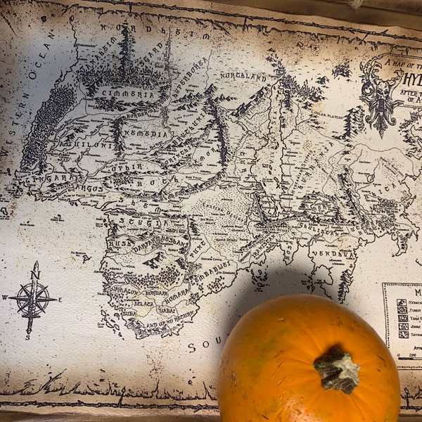 The Map of the World of Hyboria, Conan the Barbarian, Handmade Scrolls ...