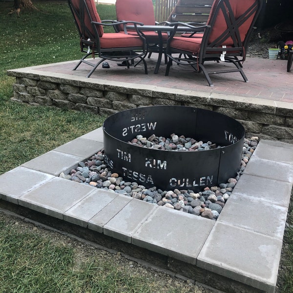 Personalized Heavy Duty Solid Fire Ring, 12" Tall, Wedding Gift ...